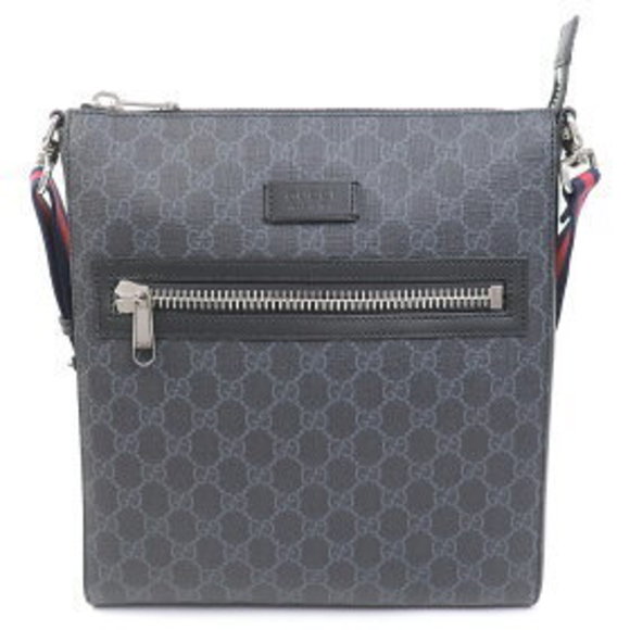 Gucci | Bags | Gucci Gg Supreme Canvas Messenger Bag Black X Grey ...